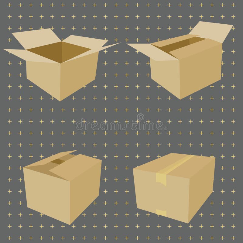 Cardboard Boxes. Vector Illustration Decorative Design Stock Vector ...