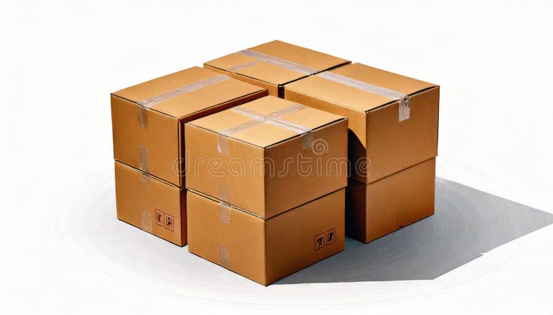 Cardboard Boxes Warehouse Mockup, Png File of Isolated Cutout Object ...