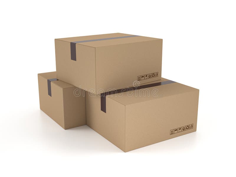 Cardboard Boxes Packed for House or Office Moving, Vector Illustration ...
