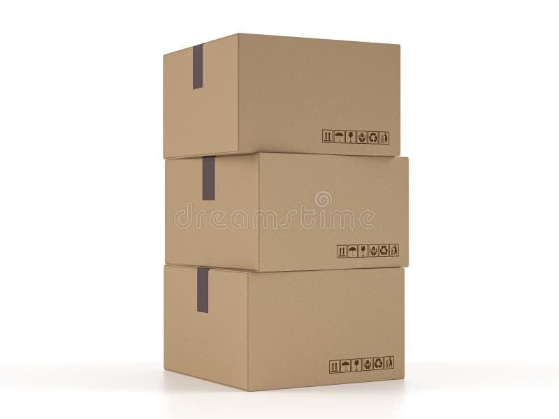 Cardboard Boxes Packed for House or Office Moving, Vector Illustration Isolated. Stock Vector ...