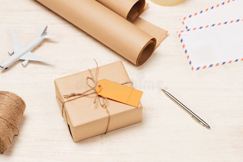 Cardboard Boxes on Work Place in Post Office Stock Image - Image of ...