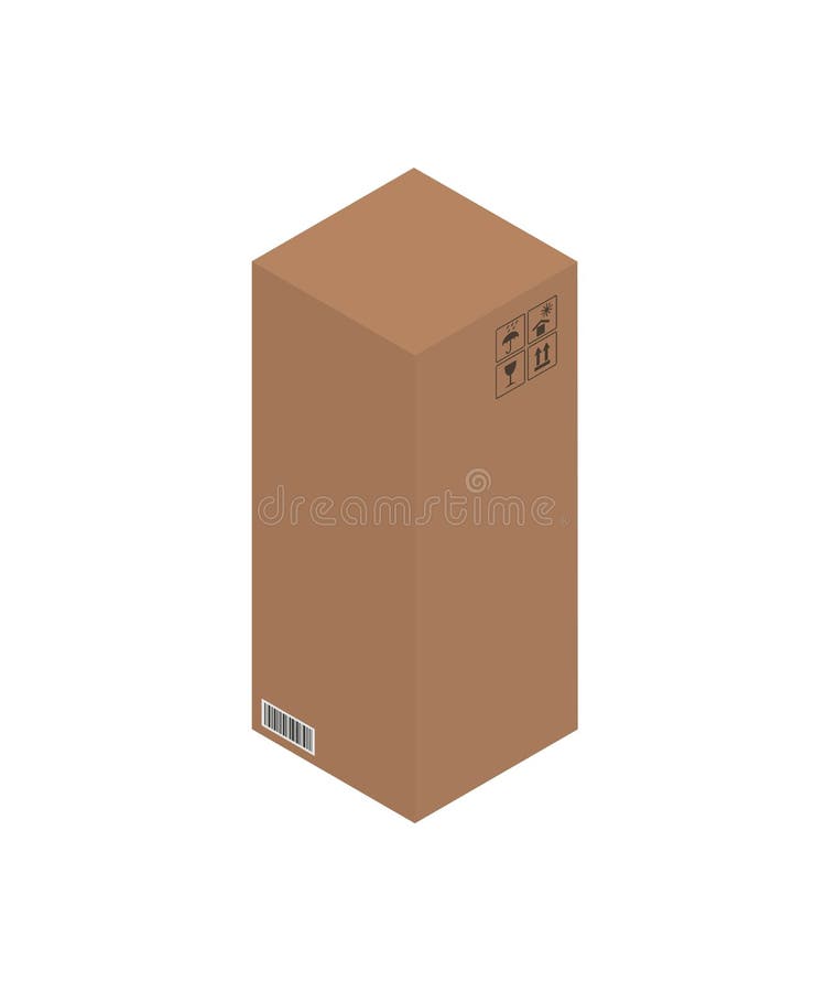 Cardboard Brown Box, Crate Box 3d, Isometric Box Stock Vector ...