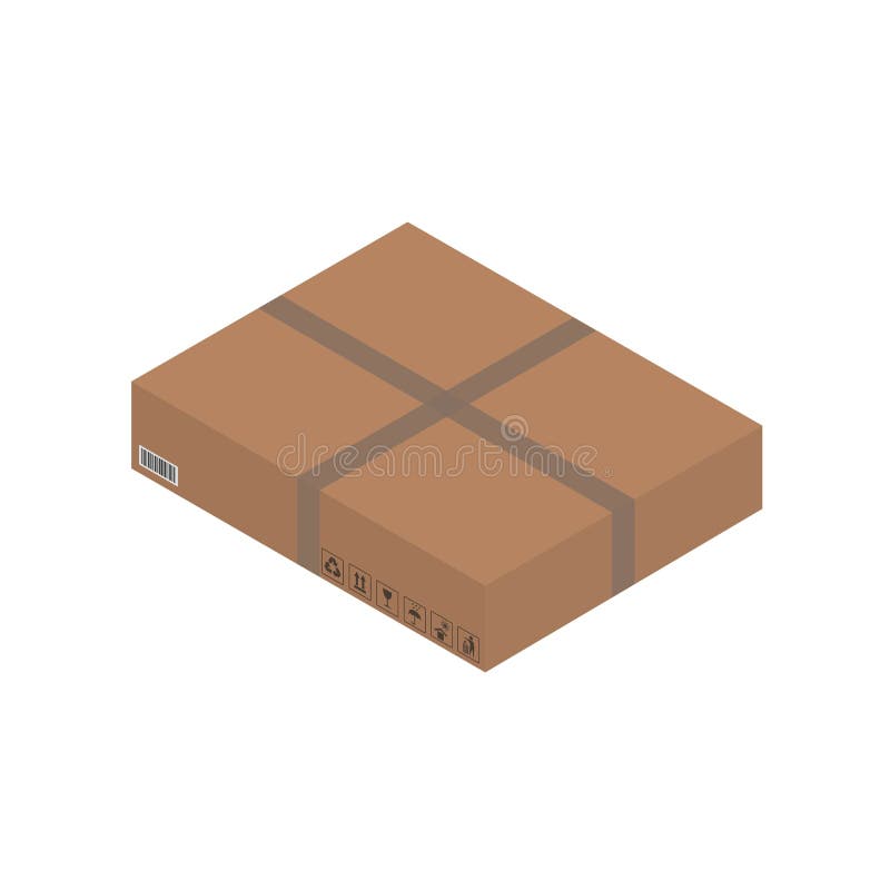 Cardboard Brown Box, Crate Box 3d, Isometric Box Stock Vector ...