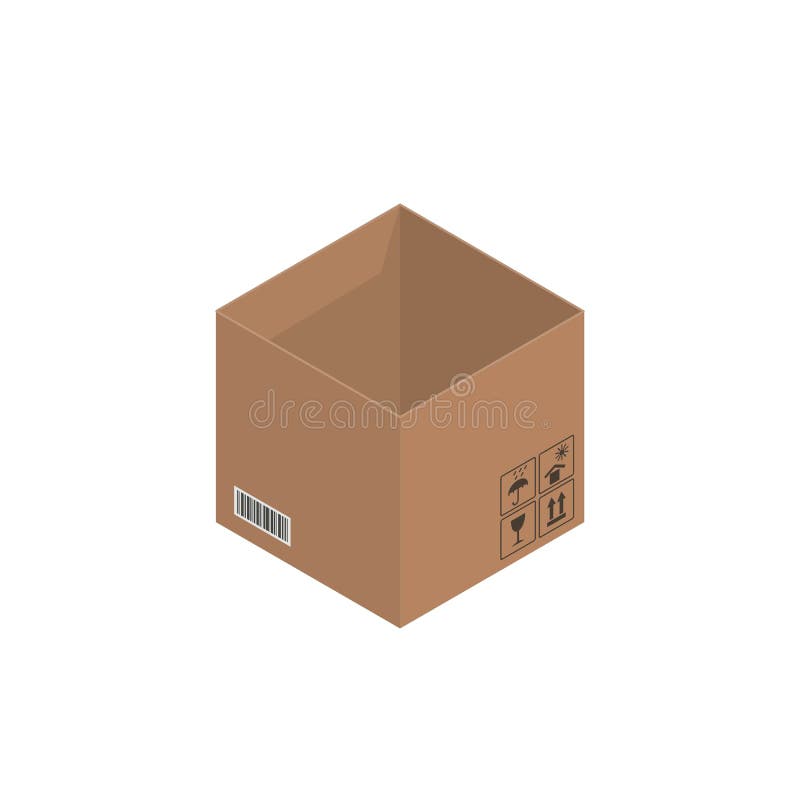 Cardboard Brown Box, Crate Box 3d, Isometric Box Stock Vector ...