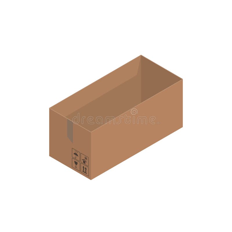 Cardboard Brown Box, Crate Box 3d, Isometric Box Stock Vector ...