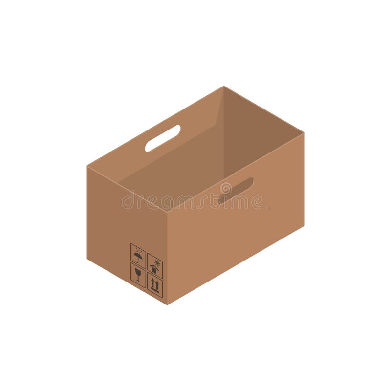 Cardboard Brown Box, Crate Box 3d, Isometric Box Stock Vector ...