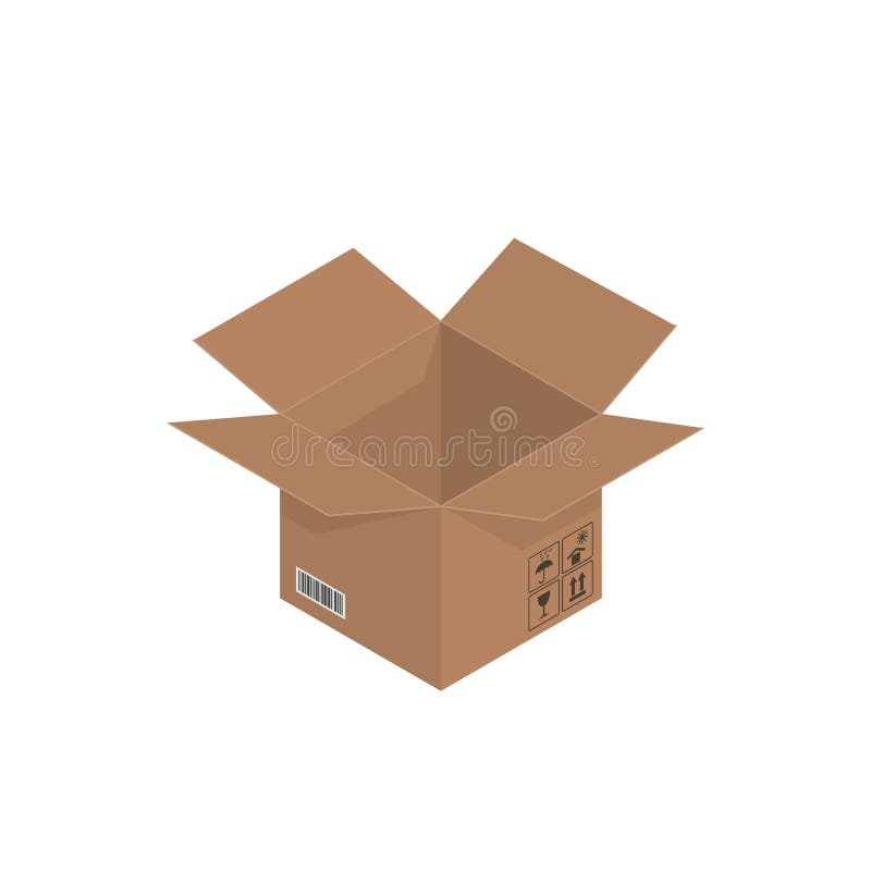 Cardboard Brown Box, Crate Box 3d, Isometric Box Stock Vector ...