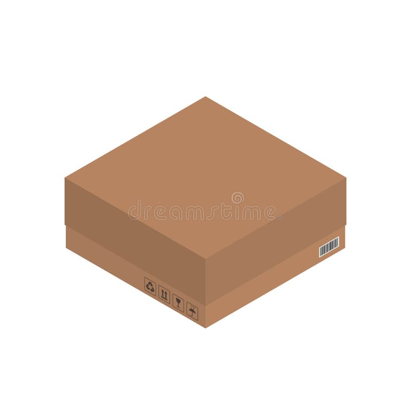 Cardboard Brown Box, Crate Box 3d, Isometric Box Stock Vector ...