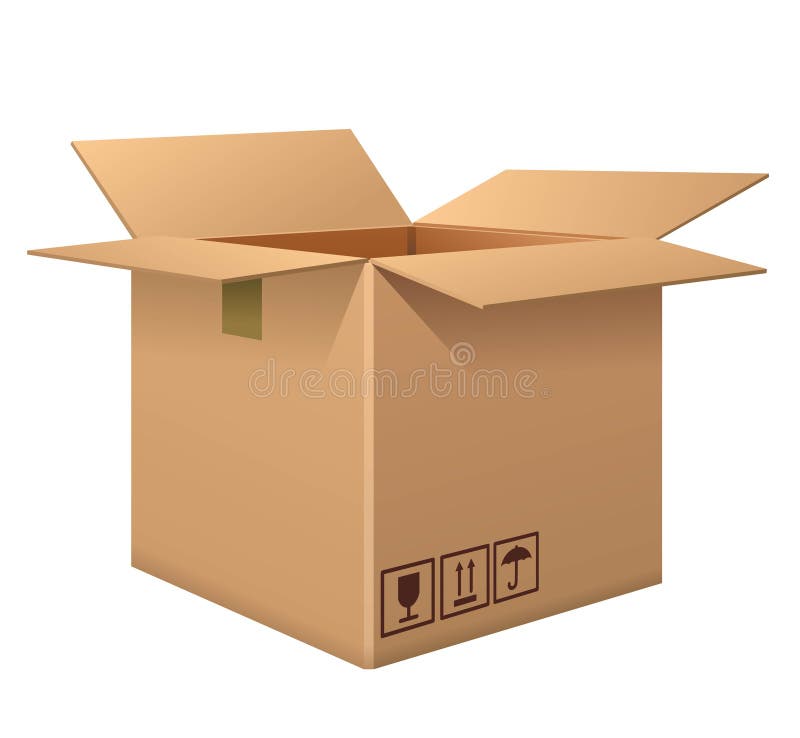 Cardboard brown box stock vector. Illustration of delivery - 255999876
