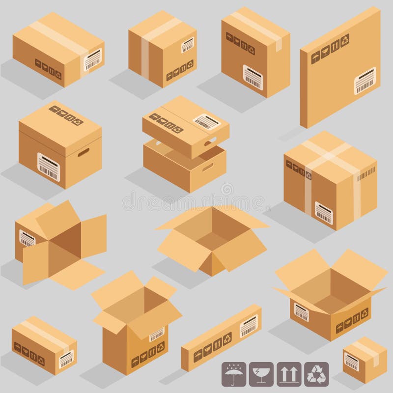 Brown boxes stock illustration. Illustration of packaging - 578229