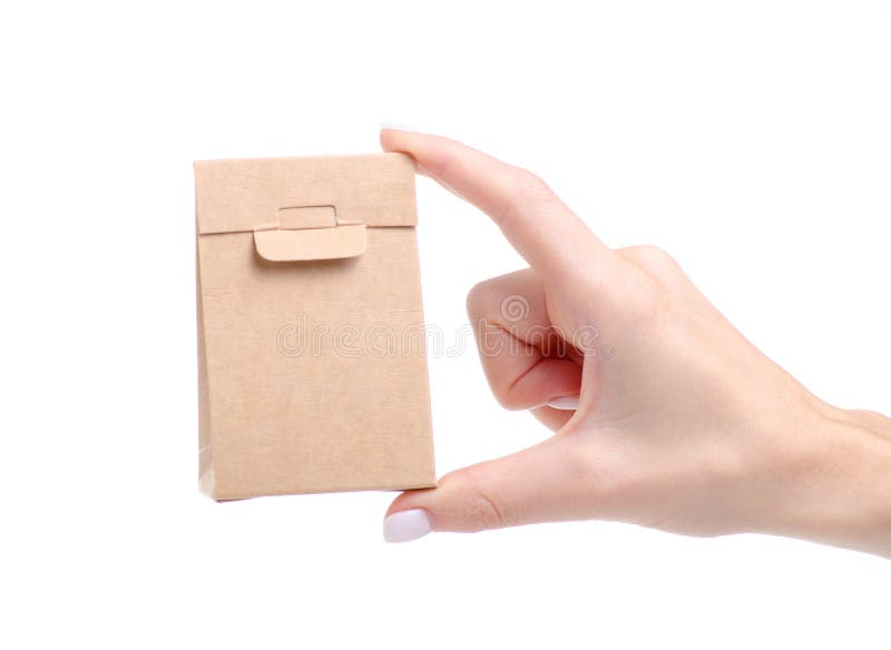 Cardboard Brown Package in Hand Stock Photo - Image of delivery, gift ...