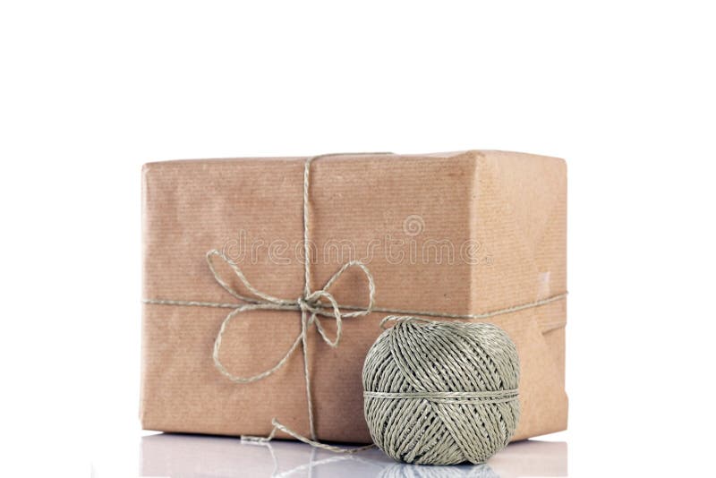 Cardboard Brown Parcel stock photo. Image of band, congratulate - 7815772