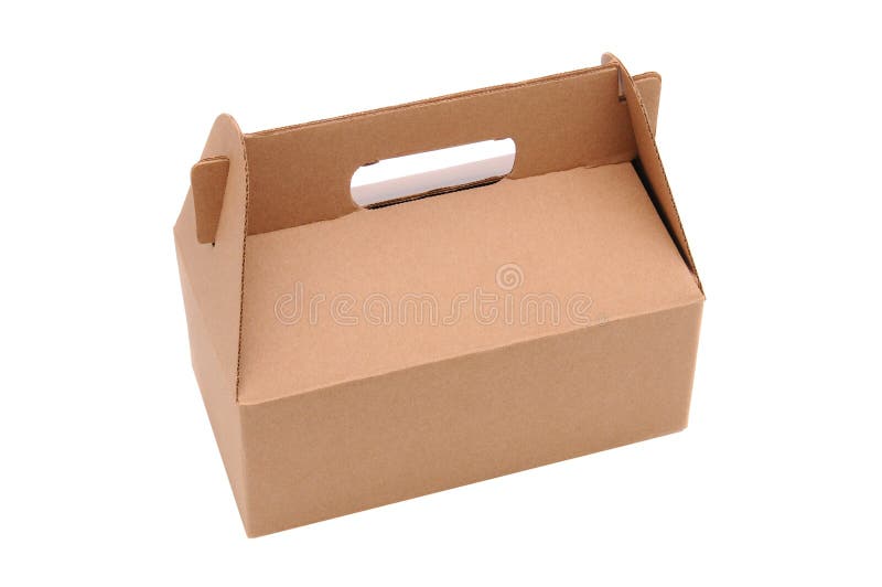 Cardboard Carry-Out Box stock image. Image of carry, brown - 24195655
