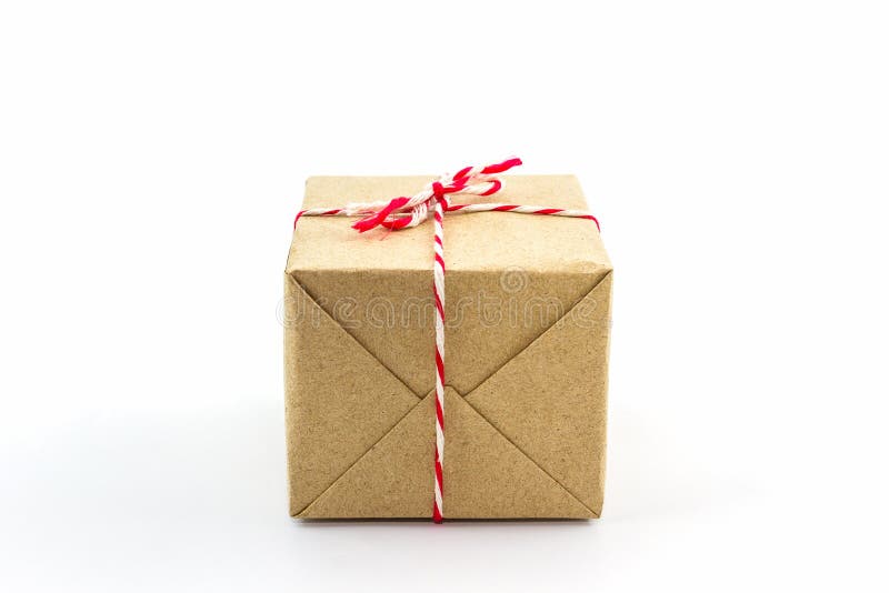 Cardboard Carton Wrapped with Brown Paper. Stock Photo - Image of ...