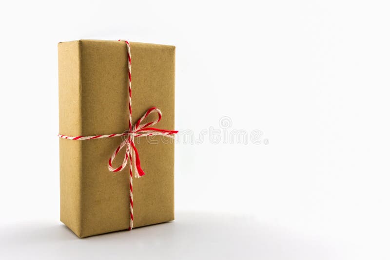 Cardboard Carton Wrapped with Brown Paper. Stock Image - Image of beige ...