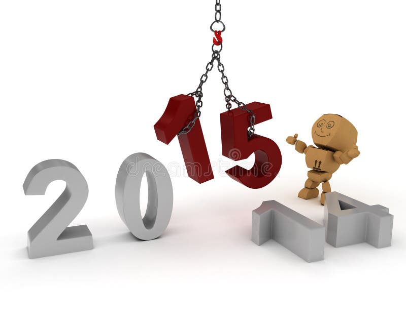 Cardboard Box Figure Waving Hello Stock Illustration - Illustration of ...