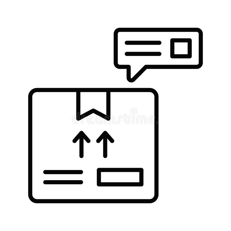 Cardboard with Chat Bubble Concept Icon of Order Fulfillment, Package ...