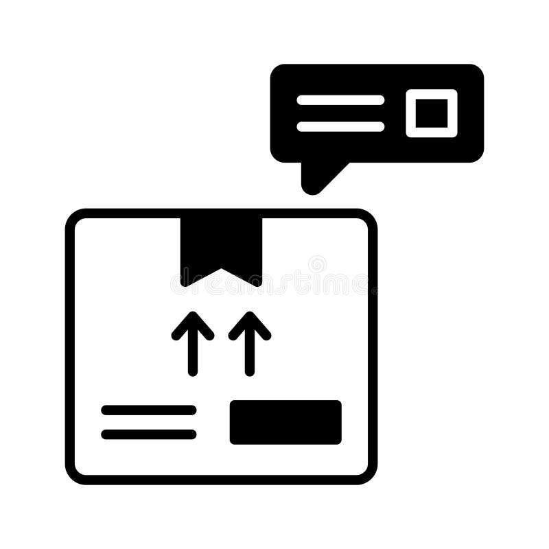 Cardboard with Chat Bubble Concept Icon of Order Fulfillment, Package ...