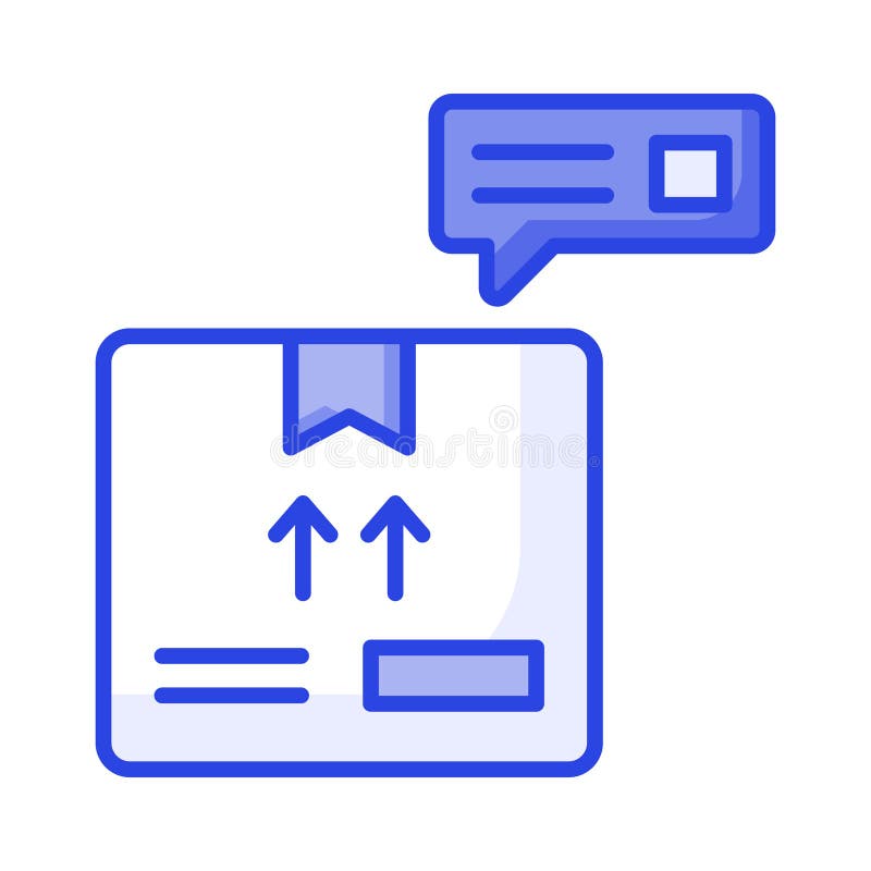 Cardboard with Chat Bubble Concept Icon of Order Fulfillment, Package ...