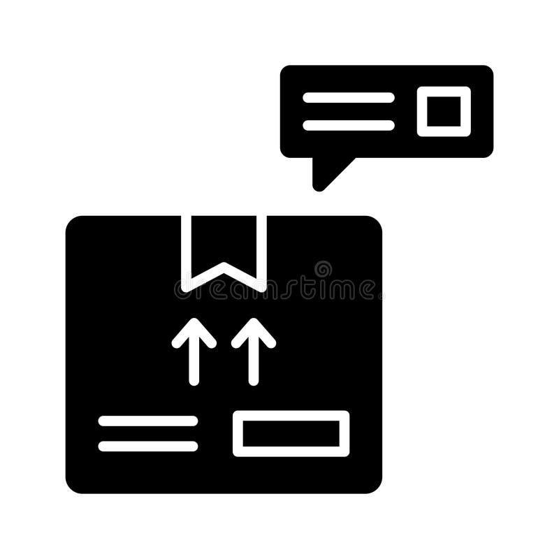 Cardboard with Chat Bubble Concept Icon of Order Fulfillment, Package ...