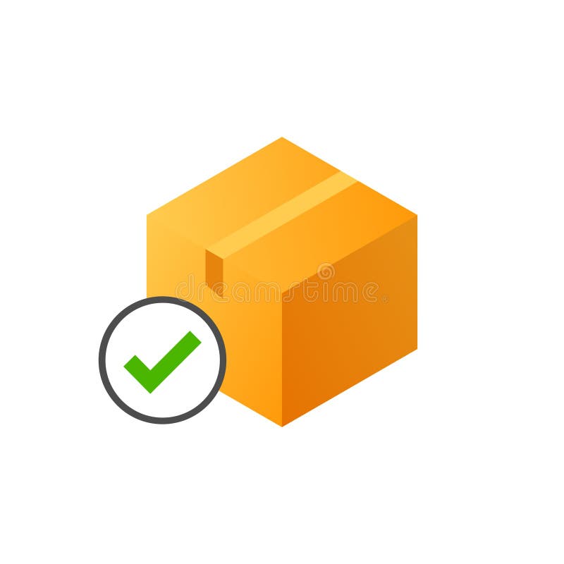 Cardboard Box and Check Mark Stock Illustration - Illustration of ...