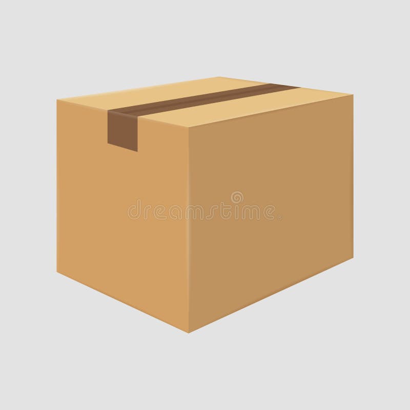 Cardboard Close Box. Side View Stock Vector - Illustration of detailed ...