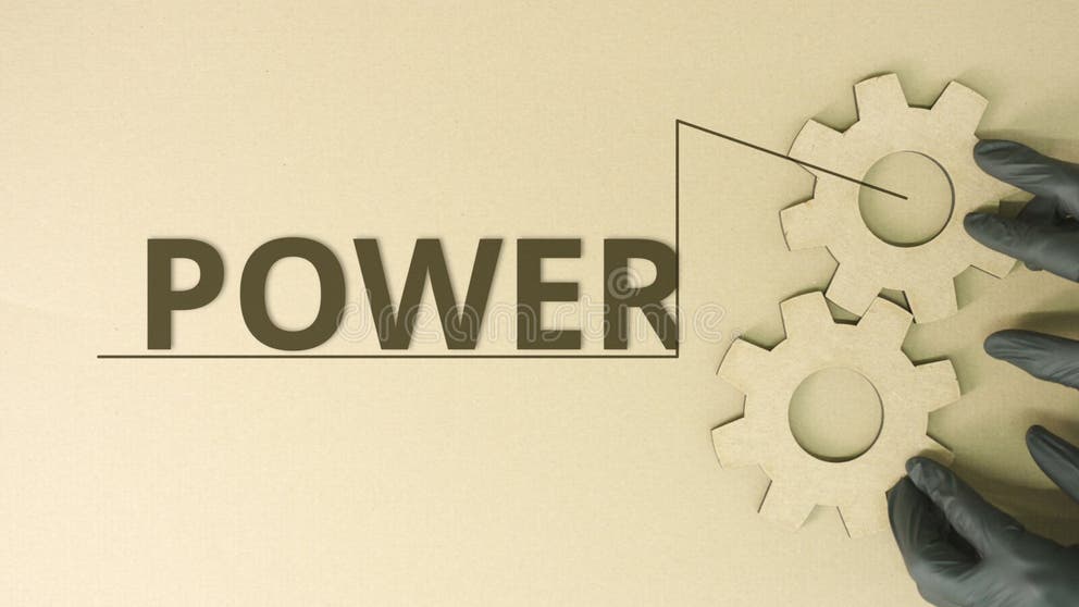 Cardboard Cogwheels and Power Text Stock Image - Image of movement ...