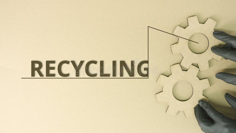 Cardboard Cogwheels and Recycling Text Stock Photo - Image of cogwheel ...