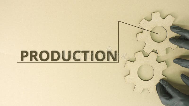 Production Text and Recycled Cardboard Cogwheels Stock Photo - Image of ...