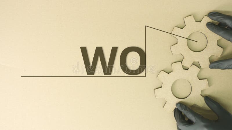 Work Text at Cogwheels Made from Recycled Cardboard Stock Video - Video ...