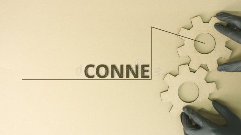 Cardboard Cogwheels and Connection Text Stock Video - Video of movement ...