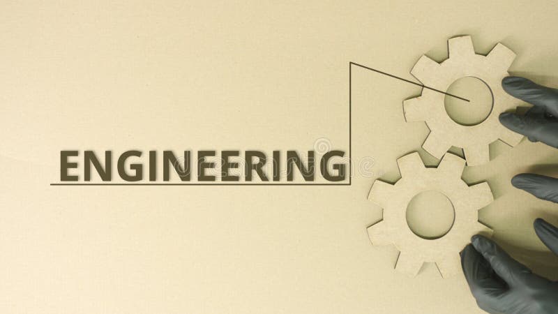 Cardboard Cogwheels and Engineering Word Stock Image - Image of motion ...
