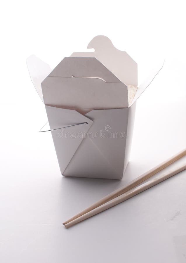 Cardboard Container with Rice Stock Photo - Image of small, carryout ...