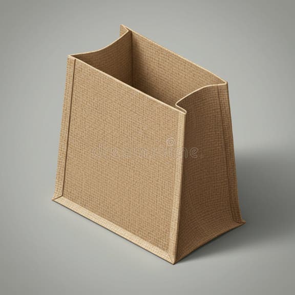 Cardboard Container with a Textured Surface and Open Top. Brown Color ...