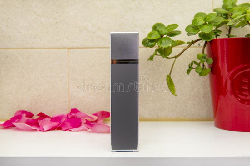 A Cardboard Container on a White Shelf Stock Image - Image of rectangle ...