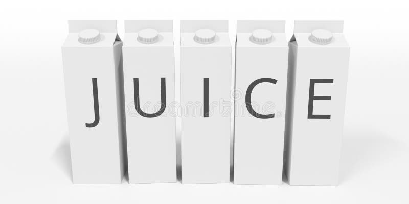 Cartons with JUICE Text. 3D Rendering Stock Illustration - Illustration ...