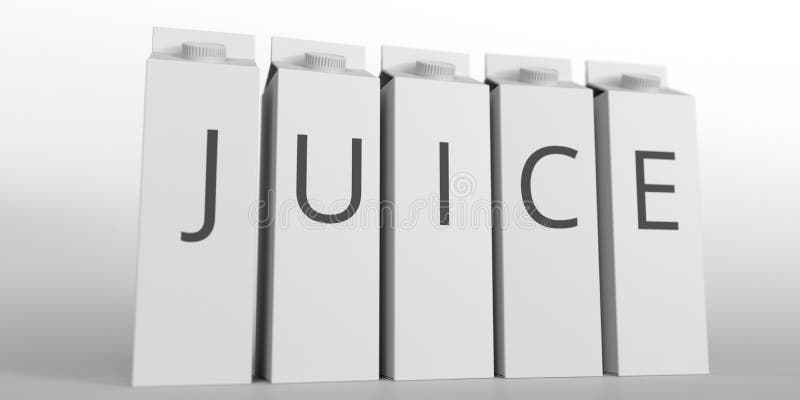 Paper Boxes with JUICE Text. 3D Rendering Stock Illustration ...