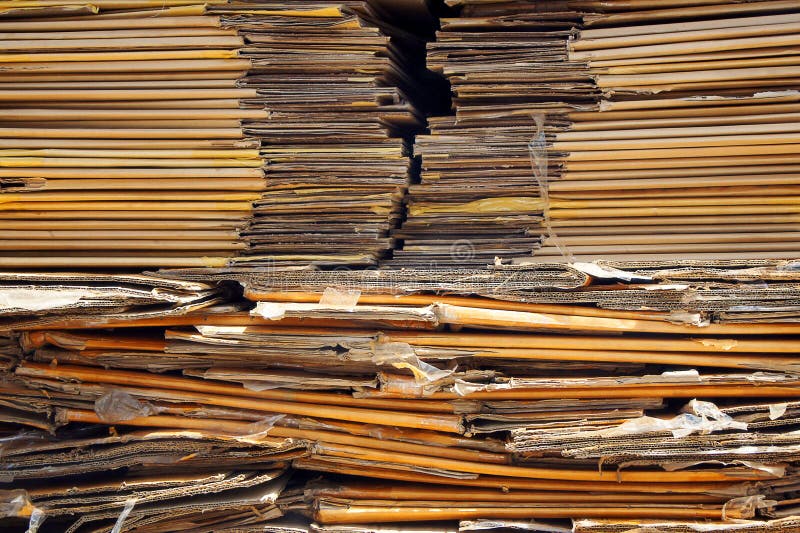 Cardboard Crushed and Packed Stock Image - Image of industrial, carton ...