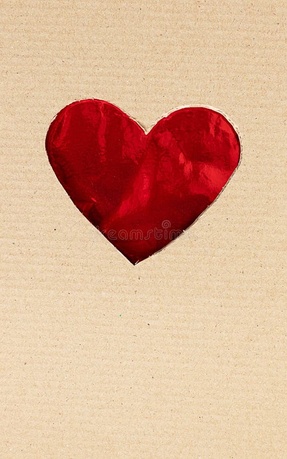 Cardboard Cut into Heart Shape Red Paper Shiny Foil As Background Stock ...
