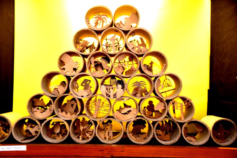 Cardboard Cut-out in Empty Tissue Rolls Stock Image - Image of rolls ...