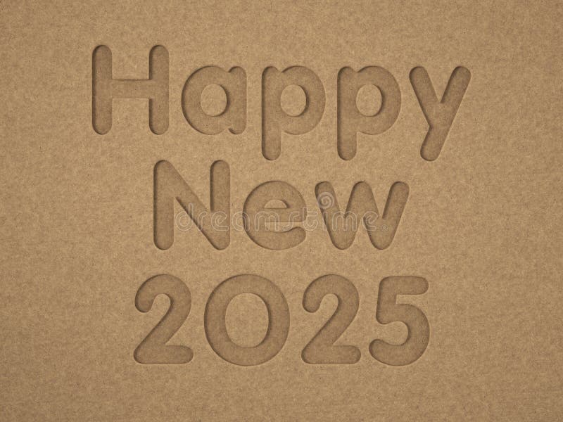Cardboard Cutout Happy New Year Stock Illustration - Illustration of ...