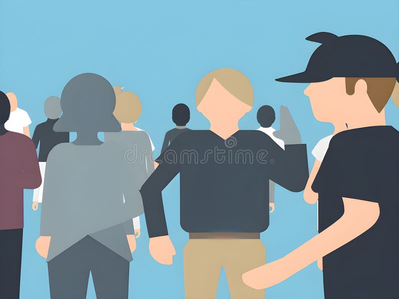 Cardboard Cutout Style People in a Crowd Illustration Clip Art Seq 6 of ...