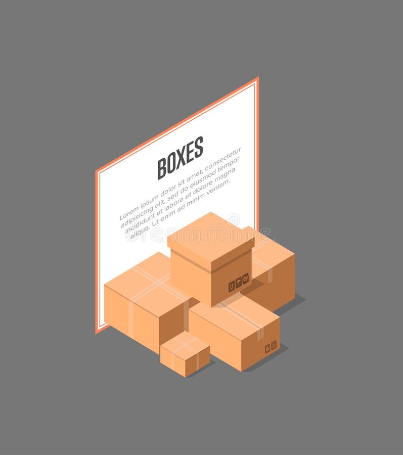 Cardboard Delivery Boxes Isometric Banner Stock Illustration ...