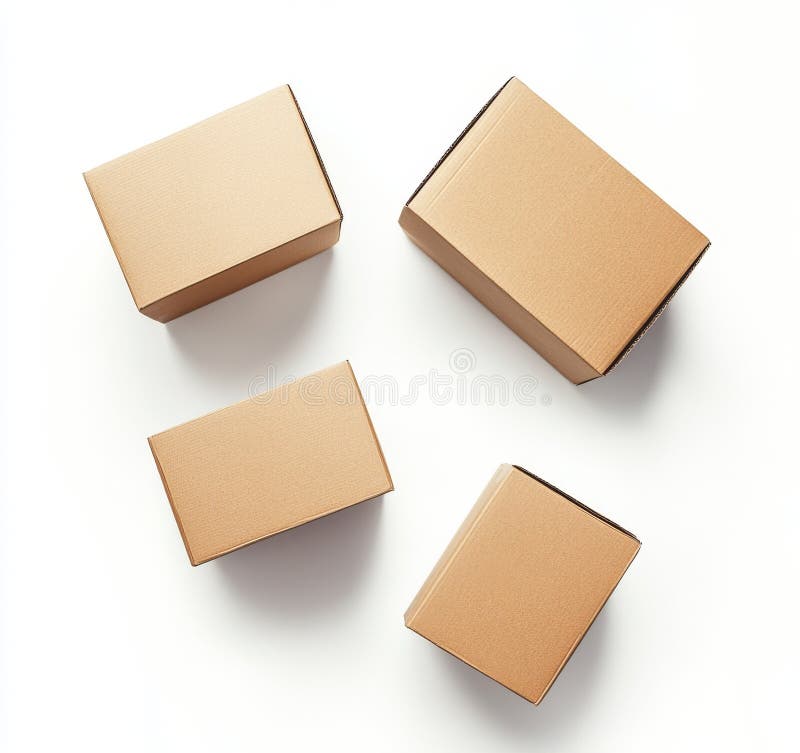Cardboard Delivery Boxes, Large in Size, are Seen Floating in the ...