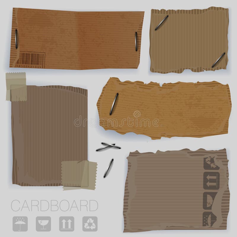 Cardboard design elements stock vector. Illustration of brown - 113718350