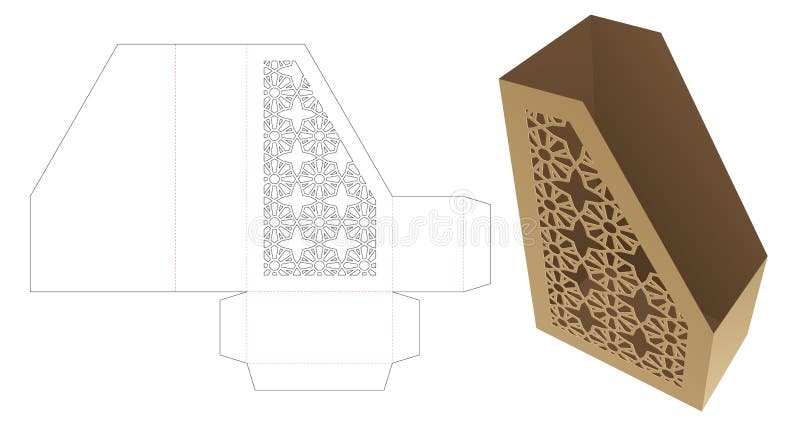 Cardboard Document Box with Stenciled Arabic Pattern Die Cut Template ...