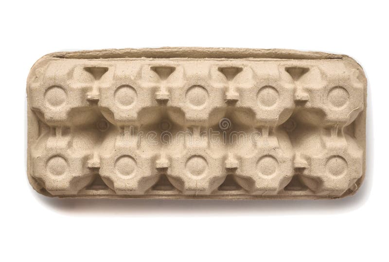 Cardboard Egg Tray Isolated on a White Background. Egg Packaging Side ...