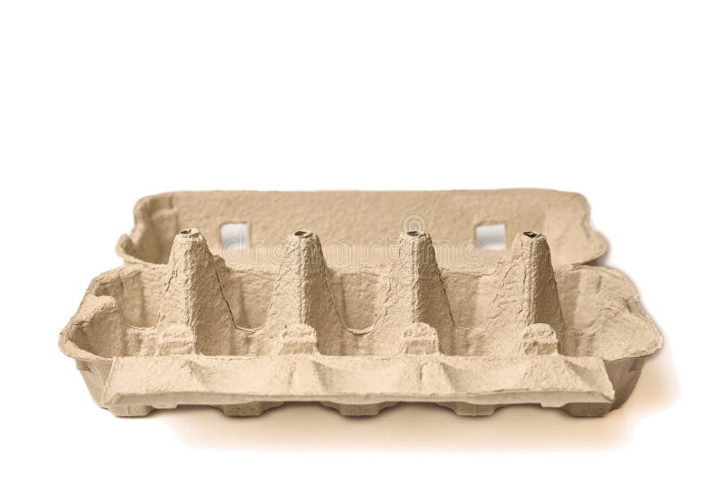 Cardboard Egg Tray Isolated on a White Background. Egg Packaging Side ...