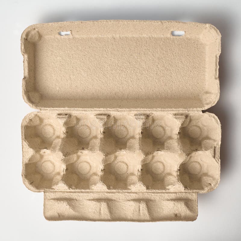 Cardboard Egg Tray Isolated on a White Background. Egg Packaging Side ...