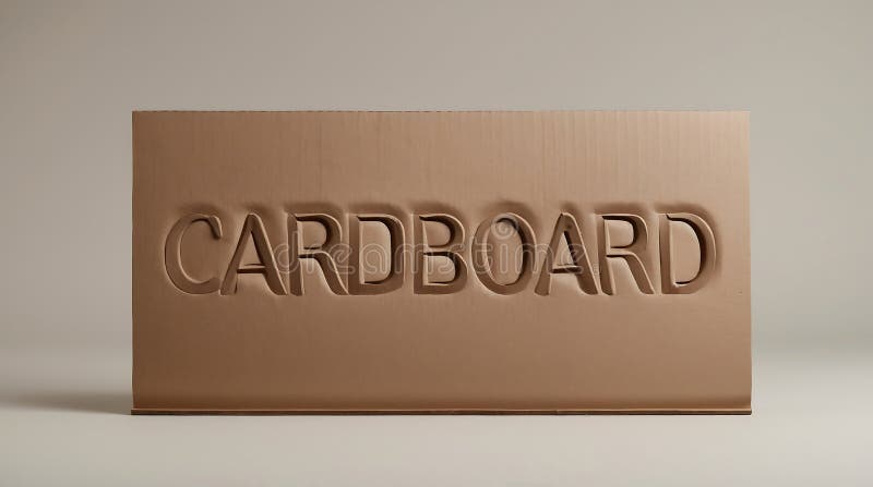 Cardboard Embossed Text on a Smooth Surface in a Neutral Setting Stock ...